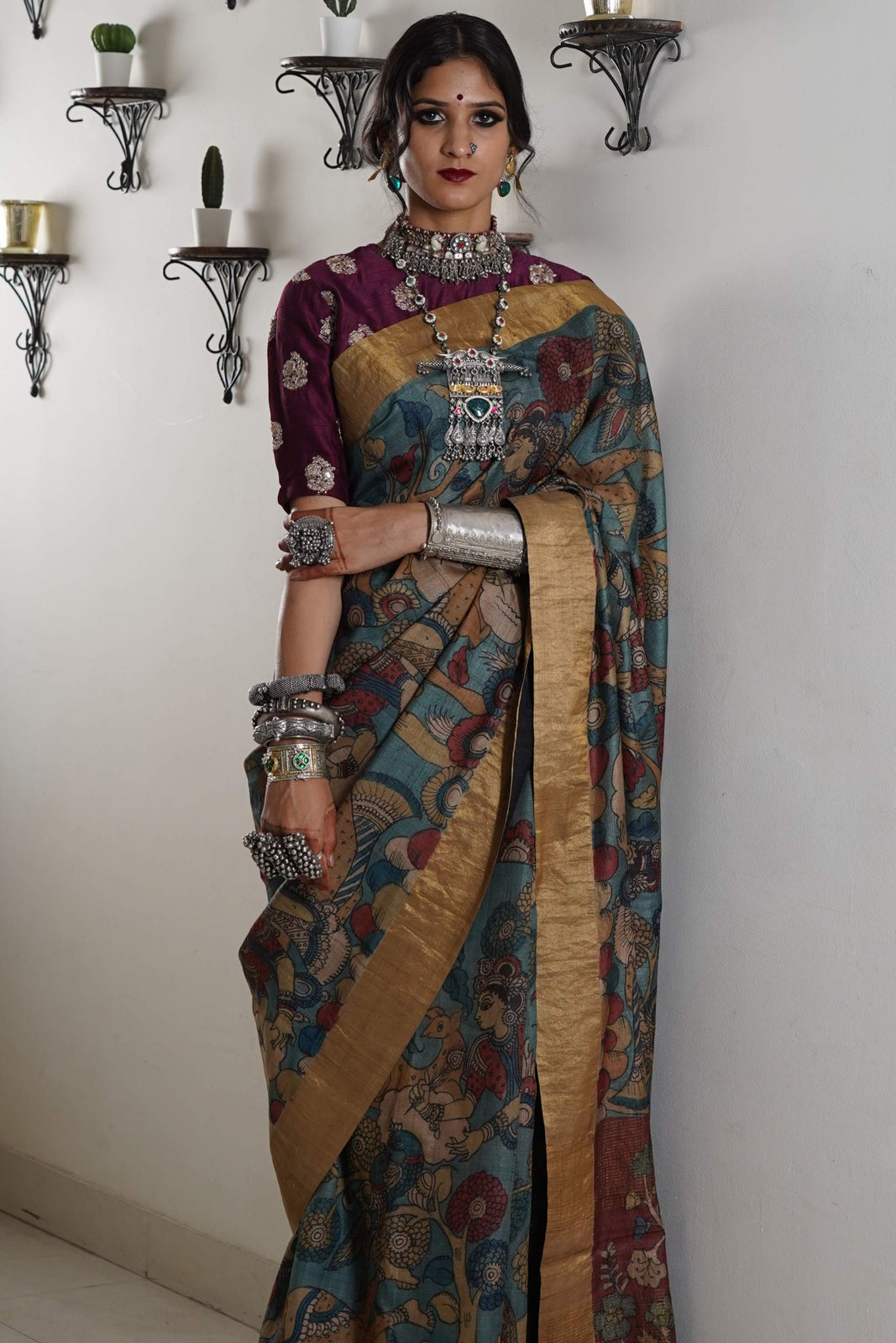 Shop Mariami Kalamkari Saree | Designer Indian Sarees | Ayush Kejriwal ...